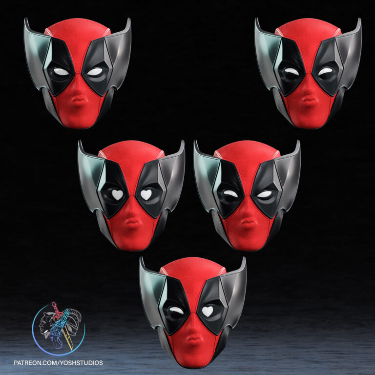 Wolverine Deadpool Mask 3D Print File STL – Yosh Studios