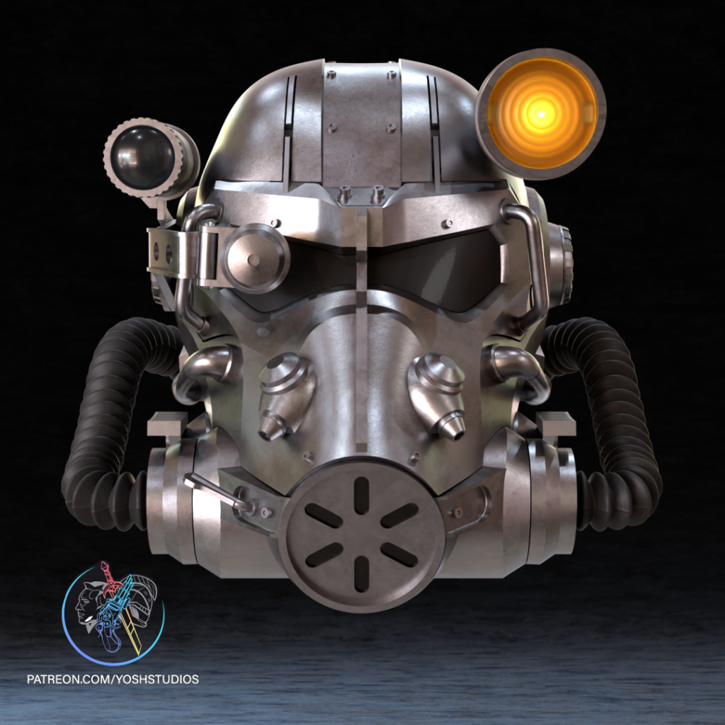 T-60 Helmet Fallout 3D Printer File STL – Yosh Studios