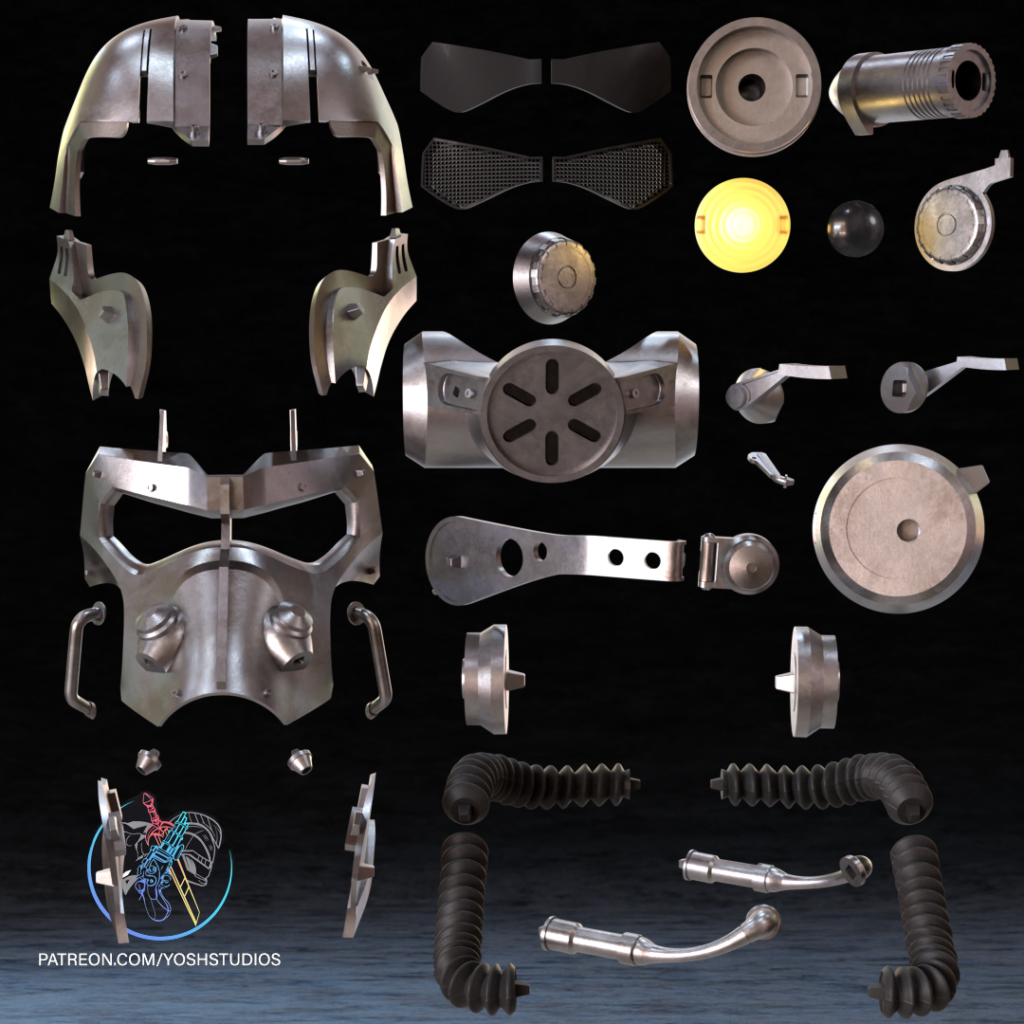 T-60 Helmet Fallout 3D Printer File STL – Yosh Studios