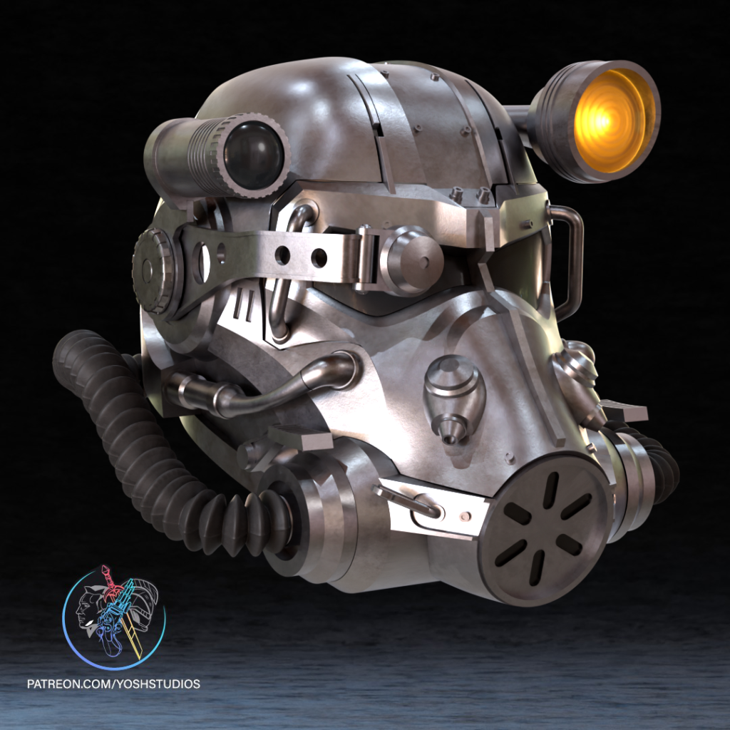 T-60 Helmet Fallout 3D Printer File STL – Yosh Studios