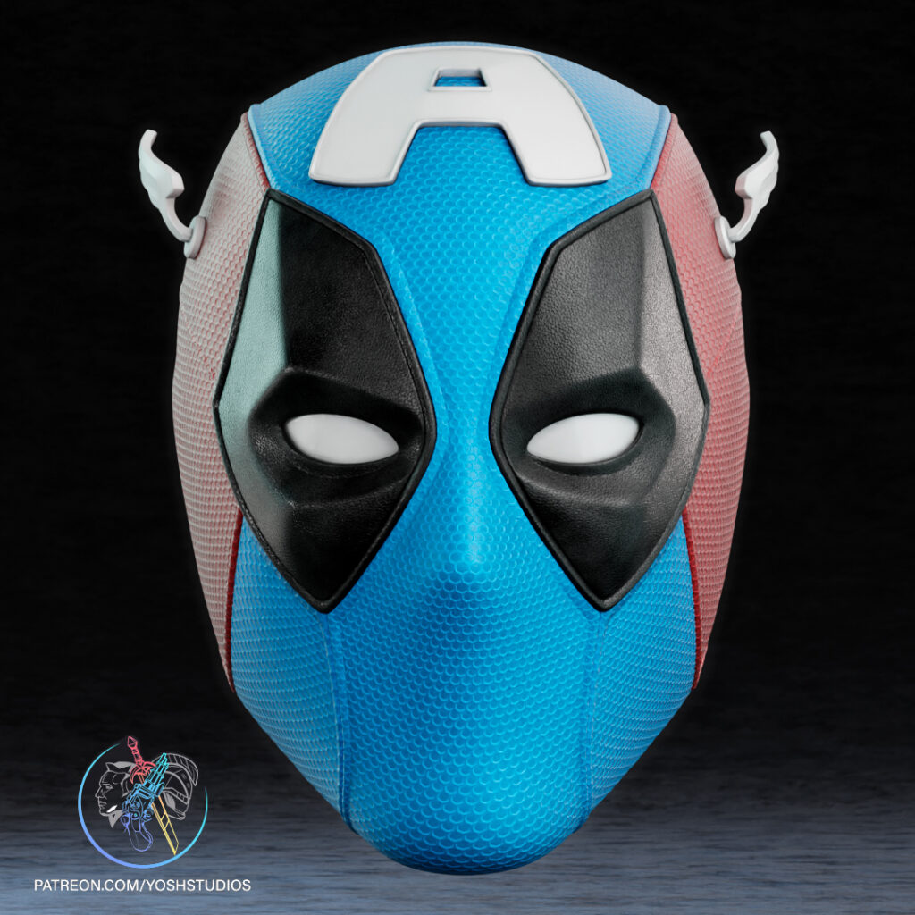 Captain Deadpool Mask 3D Printer File STL – Yosh Studios