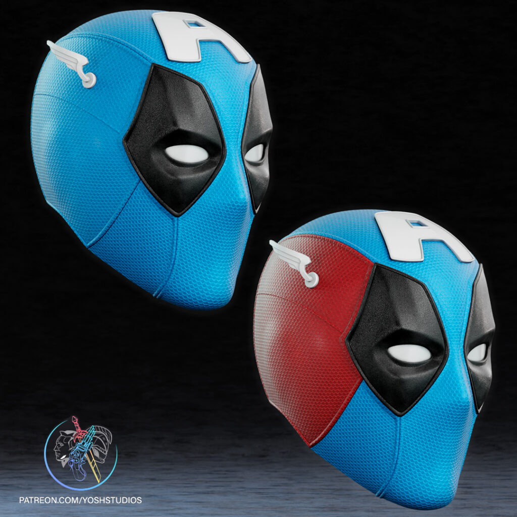 Captain Deadpool Mask 3D Printer File STL – Yosh Studios
