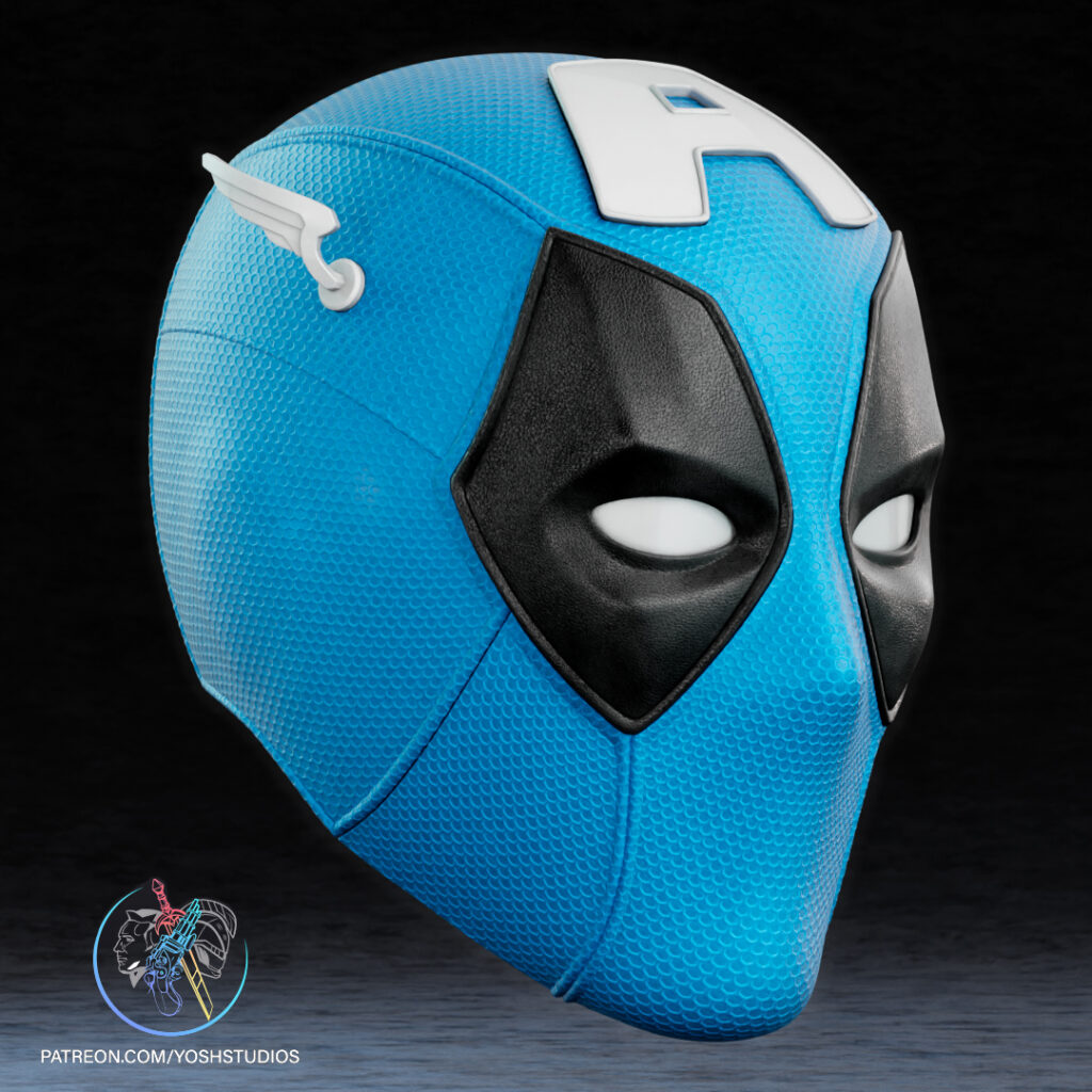 Captain Deadpool Mask 3D Printer File STL – Yosh Studios