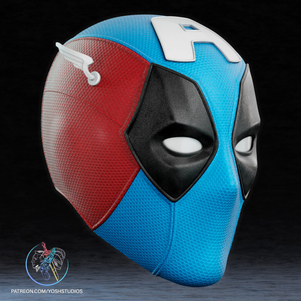 Captain Deadpool Mask 3D Printer File STL – Yosh Studios