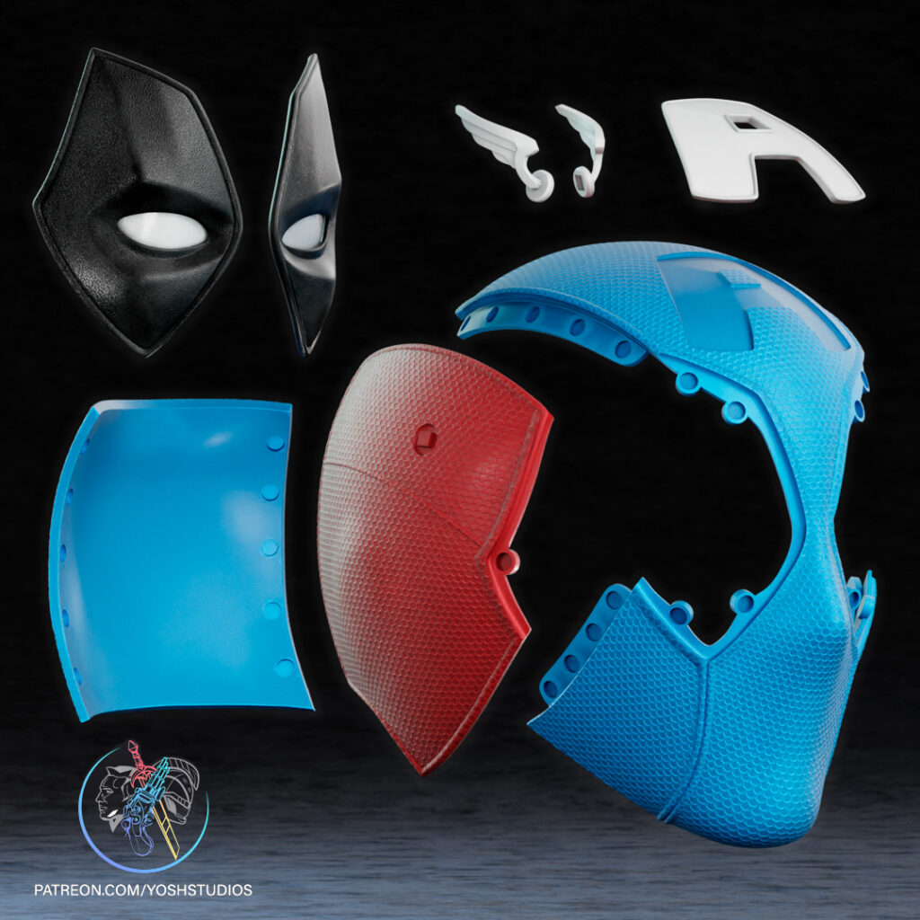Captain Deadpool Mask 3D Printer File STL – Yosh Studios