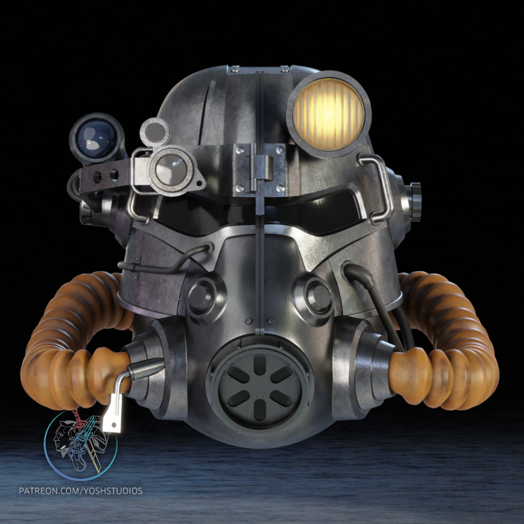 T-45 Fallout Helmet 3D Printer File STL – Yosh Studios