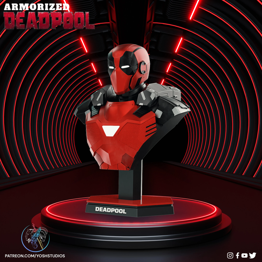 Armorized Deadpool Bust 3d Print File STL – Yosh Studios