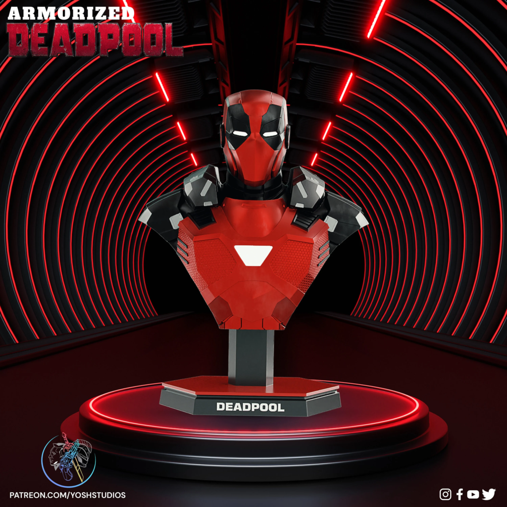 Armorized Deadpool Bust 3d Print File STL – Yosh Studios
