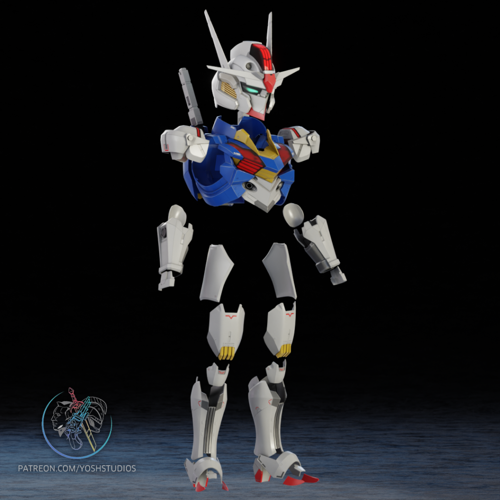 Gundam Aerial Armor 3D Printer STL File – Yosh Studios